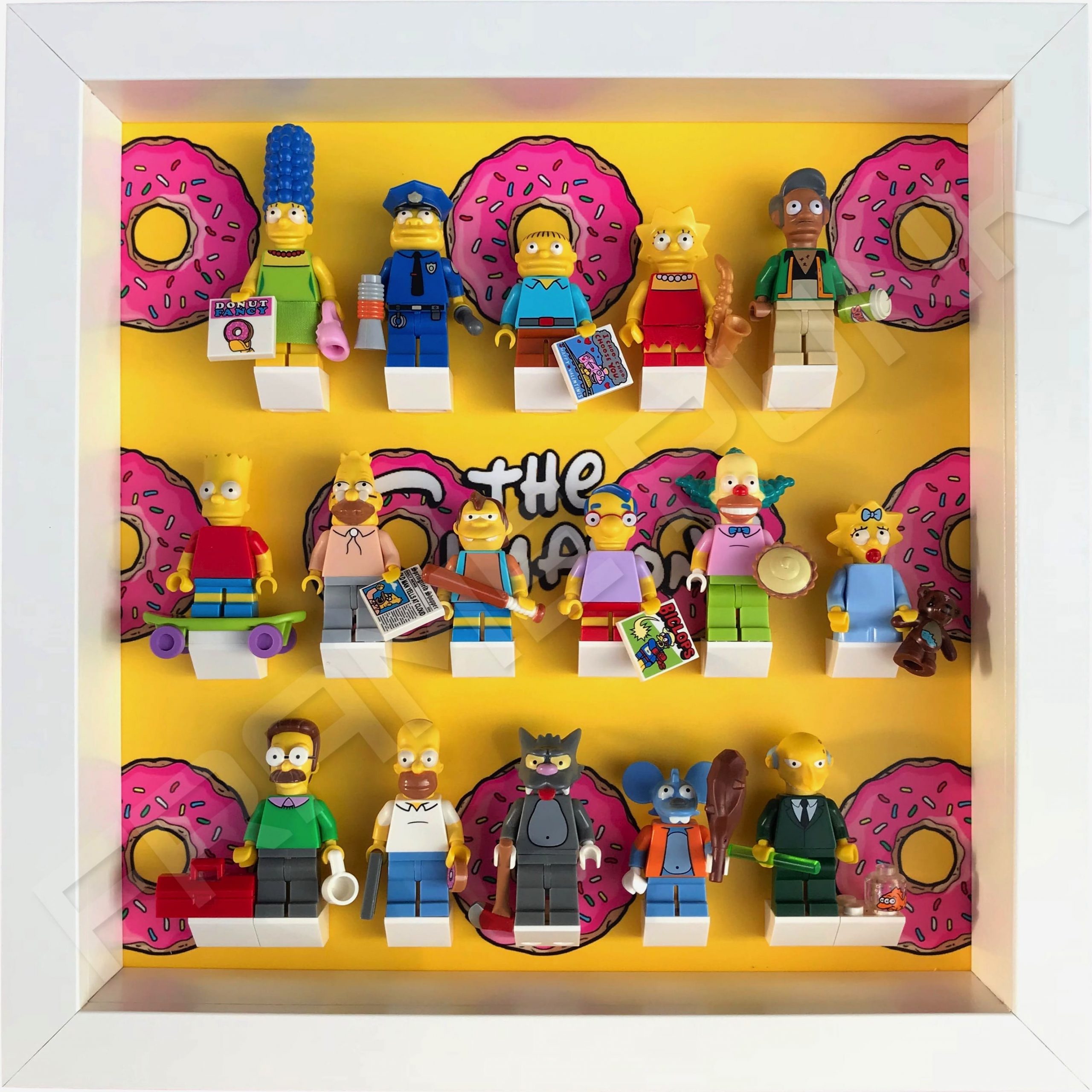LEGO The Simpsons Minifigures Series 1 & 2 Donuts display frame (white ...