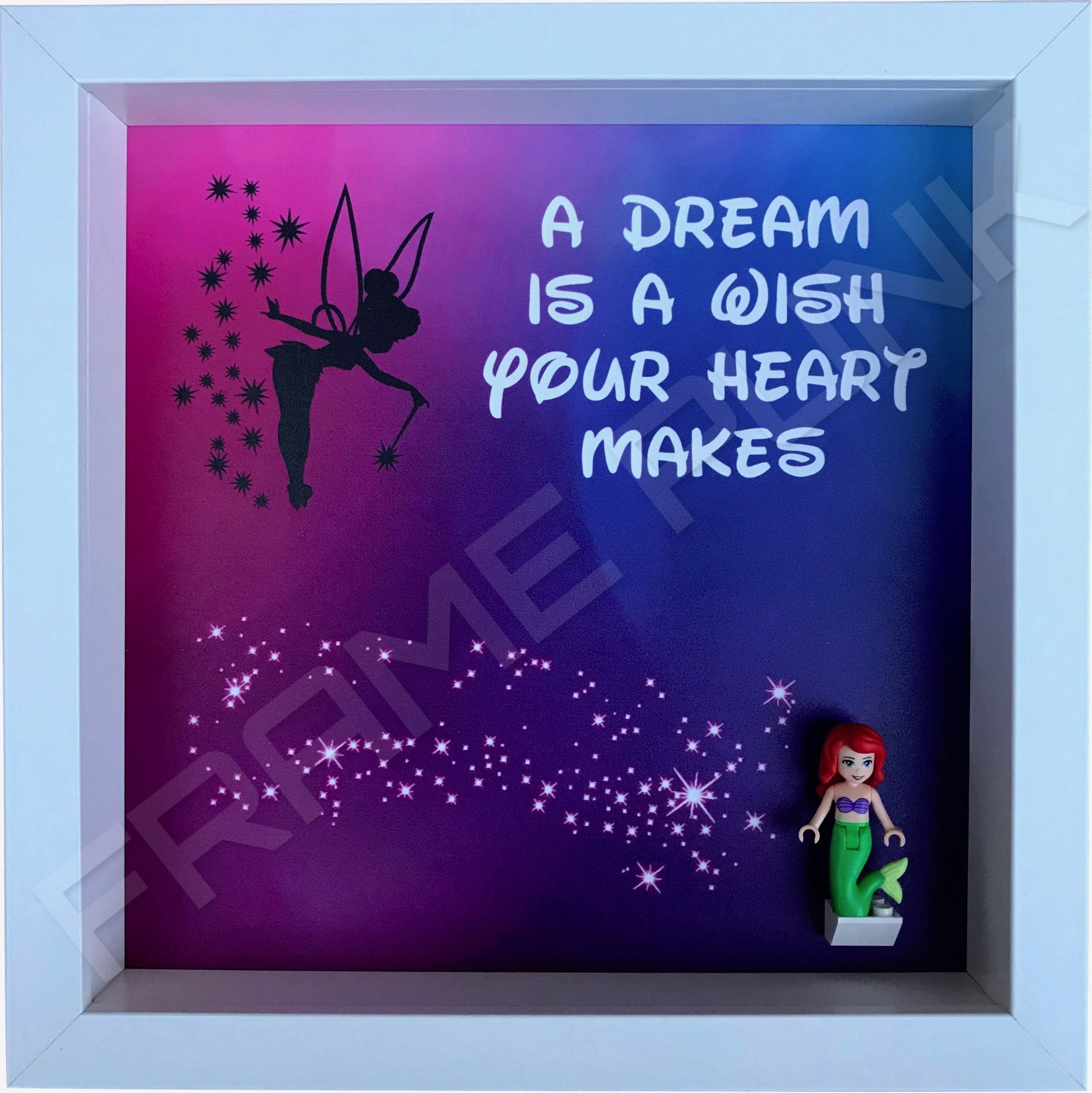 Lego Disney Princess minifigure frame with Ariel minifigure | FRAME PUNK